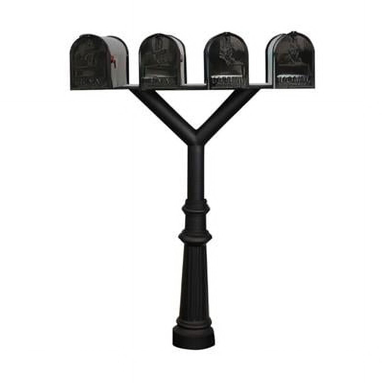 Qualarc PENPST4-800-E1 Penfield Quad Mailbox Post System, Decorative ...