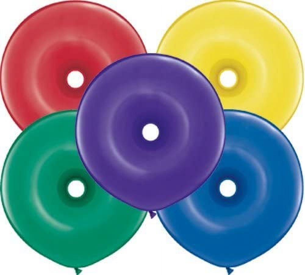 Qualatex 16" Geo Donut Latex Balloons, Radiant Jewel Assortment - Pack ...