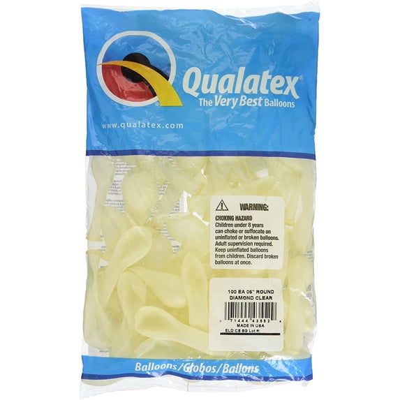 Qualatex 5" Balloons, Diamond Clear Jewel - Pack of 100 - Walmart.com