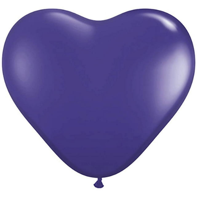 Qualatex 6" Quartz Purple Heart Latex Balloons (100ct) - Walmart.com