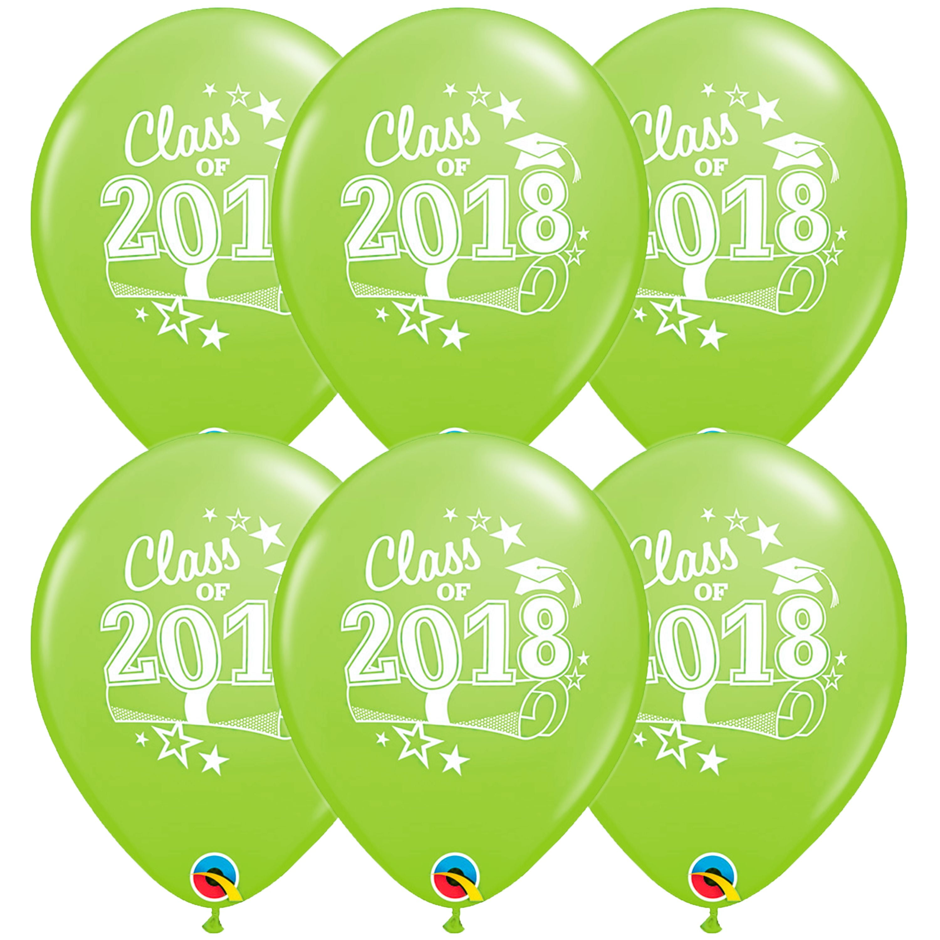 Qualatex Class of 2018 Grad Cap Graduation 11" Latex Balloons, 12 CT ...