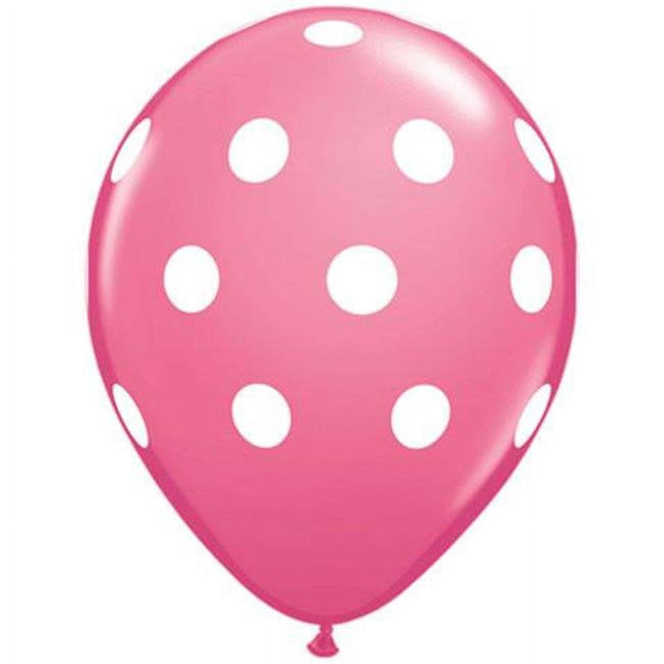 Big Polka Dots Decorator Quality 11" Latex Balloons, Rose Pink White ...