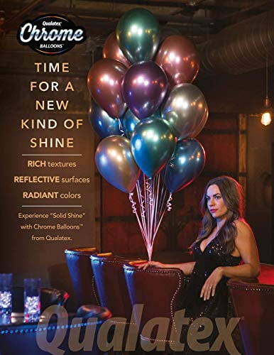 Qualatex Solid Shine Chrome Gold Biodegradable Latex Balloons, 11-Inches, 100-Units per pack (1 ...