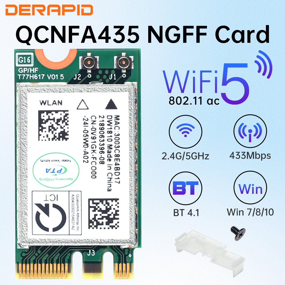 Qualcomm Atheros QCA9377 Wireless Adapter Card NGFF WIFI 802.11AC 2.4G ...