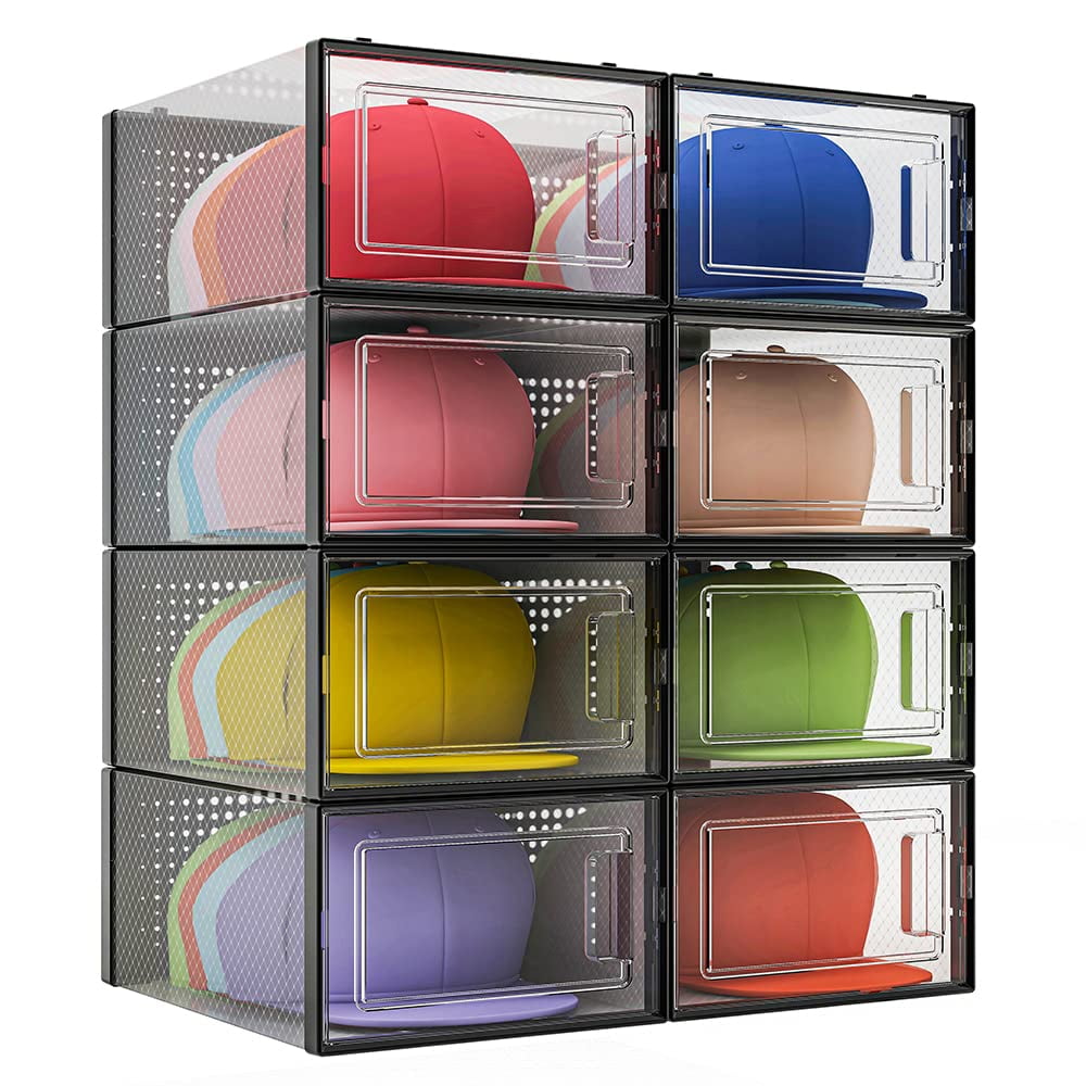 QualiapeX Hat Organizer for Baseball Caps, Hat Storage Box Showcase ...