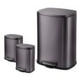 Qualiazero 13.2 gal Kitchen Garbage Bin, Rectangular Step Trash Can Set ...