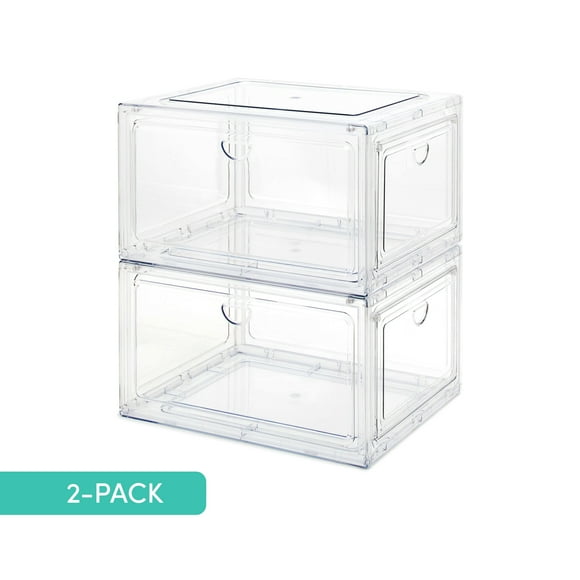 Shoe Storage Boxes in shoe storage | Clear - Walmart.com