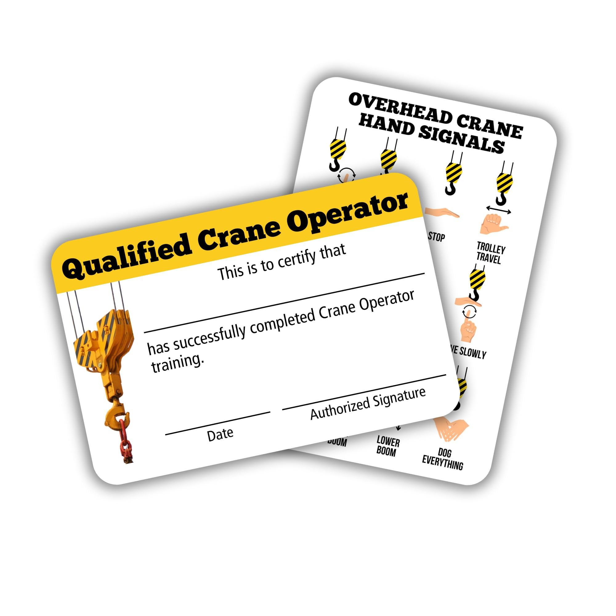 Qualified Crane Operator Certification Card 5 pk 3.5x2.25 Plastic ...