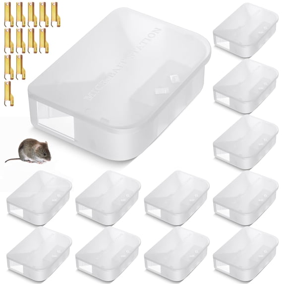 Qualirey 12 Pcs Mouse Bait Stations Mouse Stations with Keys Traps ...