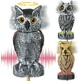 Qualirey 3 Pcs Fake Owl Decoy to Scare Birds Away Plastic Bird ...