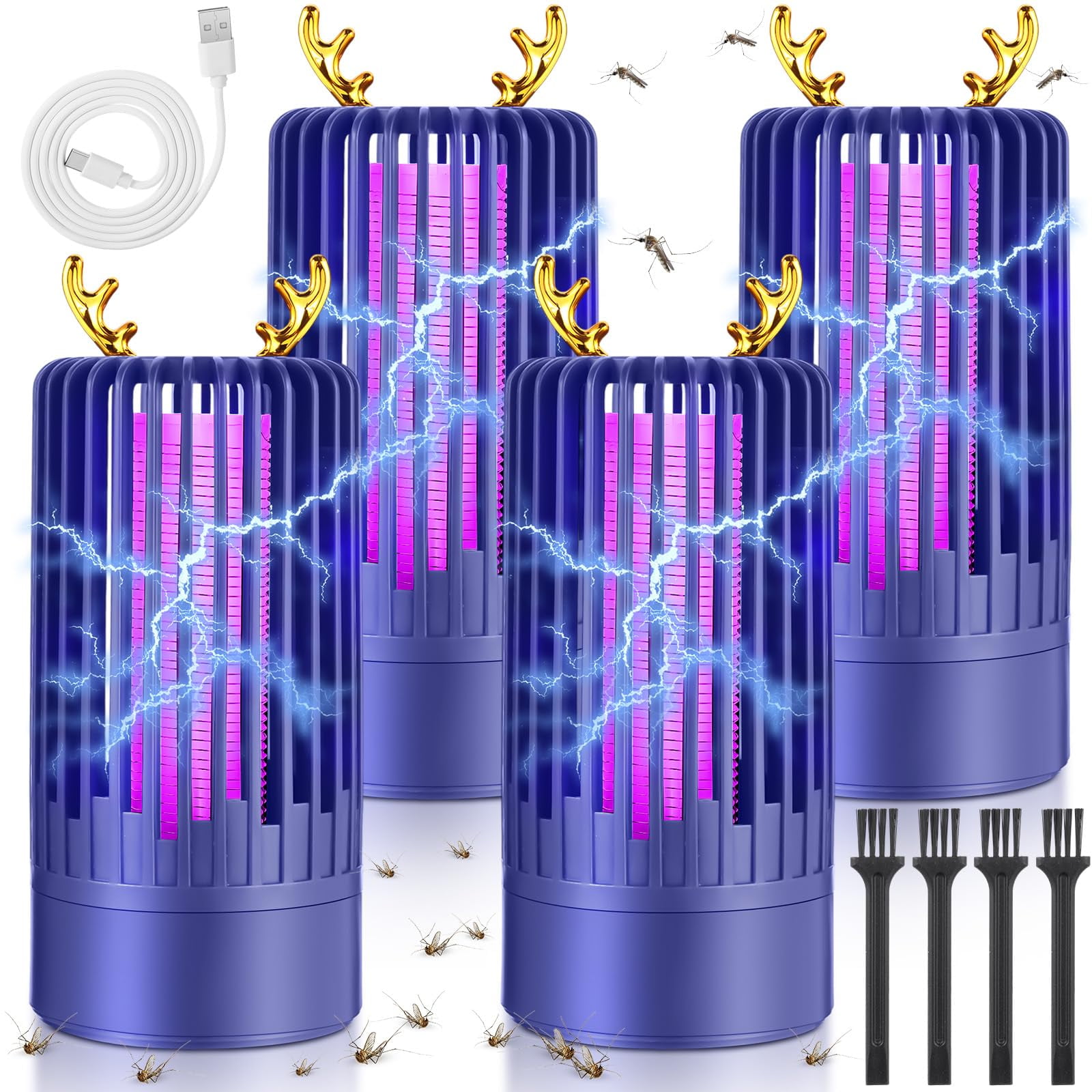 Qualirey 4 Pack Bug Zapper for Indoor Outdoor Electric Mosquito Zapper ...