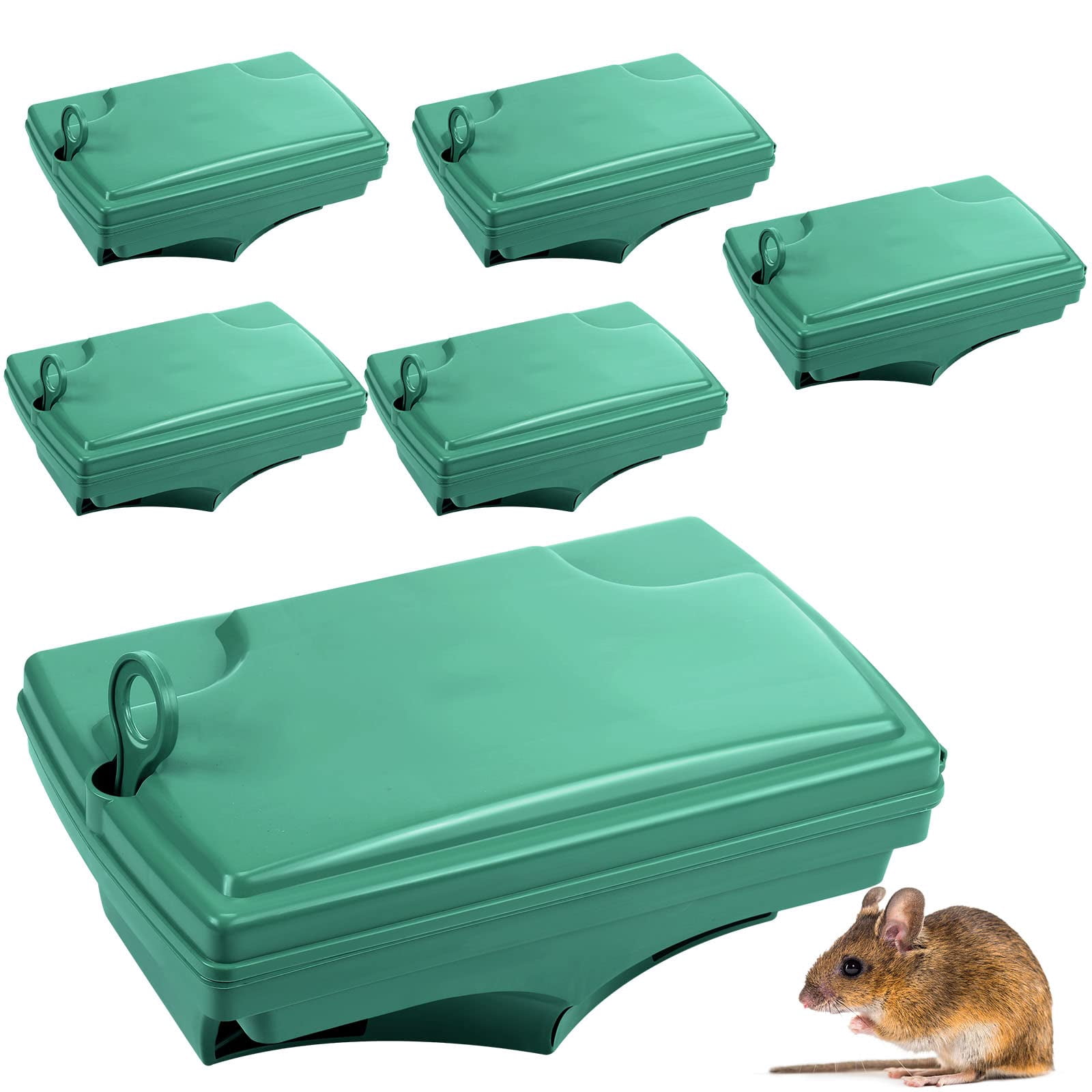 Qualirey 6 Pack Rat Bait Stations with 6 Keys Reusable Heavy Duty for ...