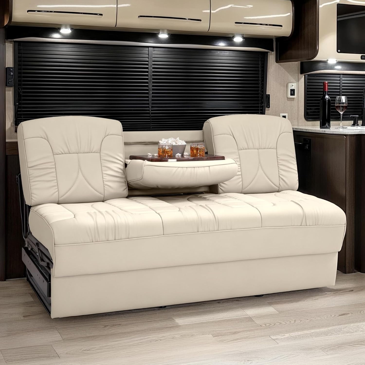 Qualitex De Leon Console RV Sofa Bed - 66" Wide - Bisque Ultimate ...