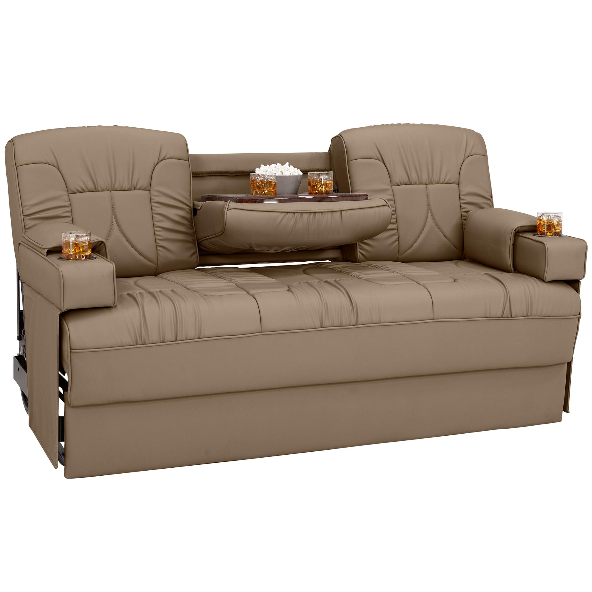 Qualitex De Leon Console SL RV Sofa Bed, 74" Wide, Ulitmate Leather ...
