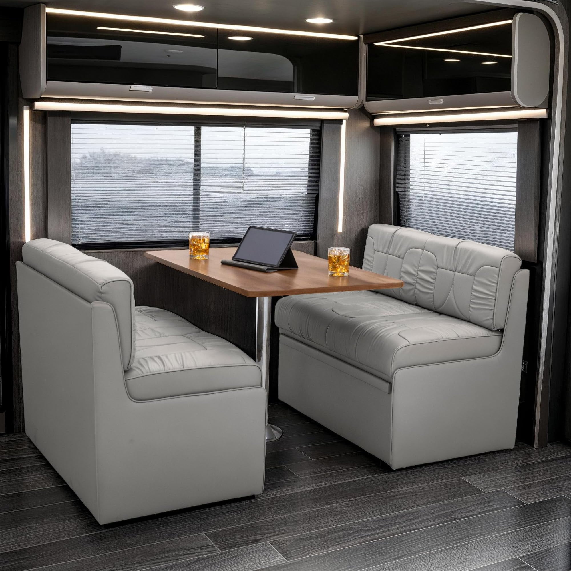 Qualitex De Leon RV Dinette, Bed with Storage and Riviera Oak Table ...