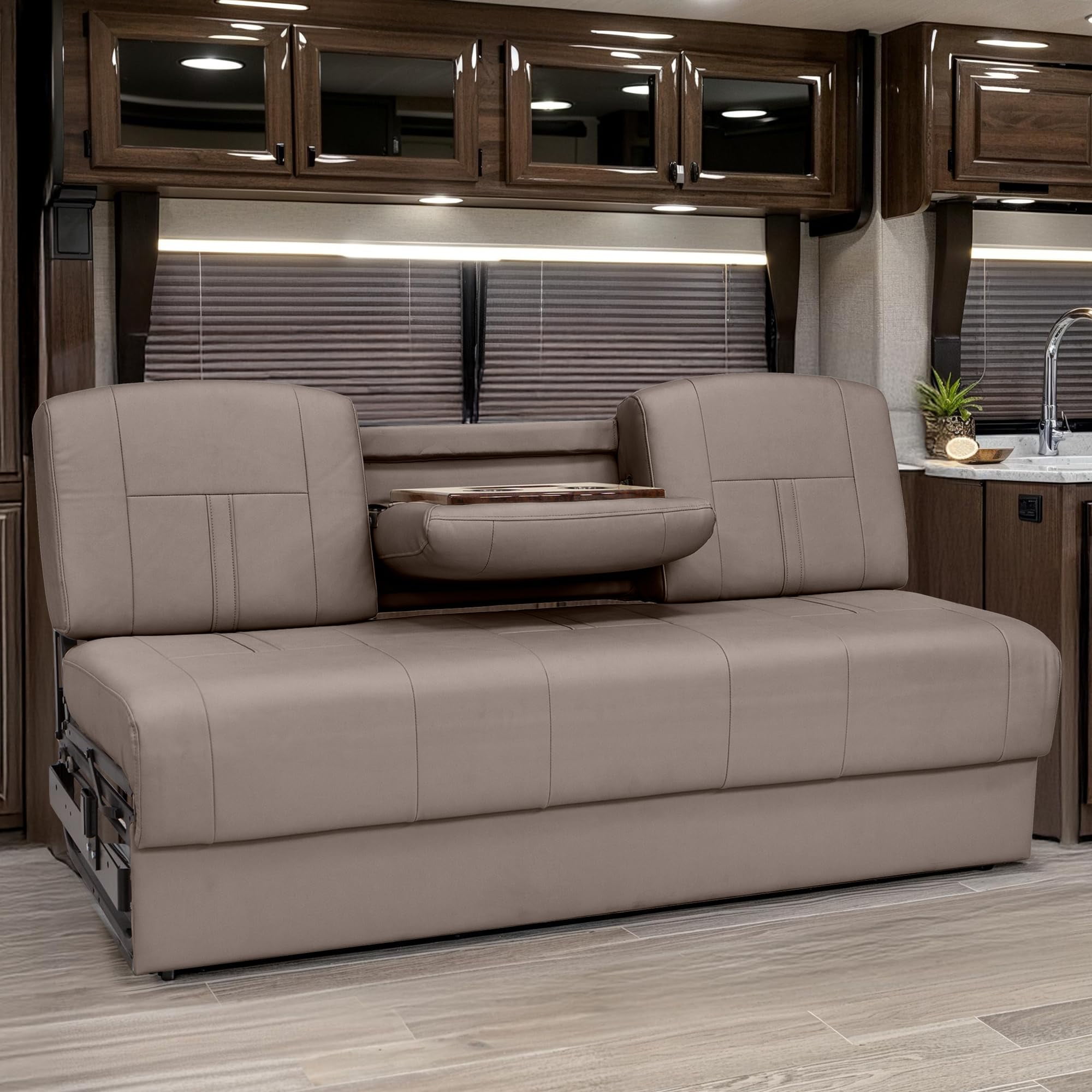 Qualitex Ethos Console RV Sofa Bed - 66" Wide - Light Antelope Ultimate ...