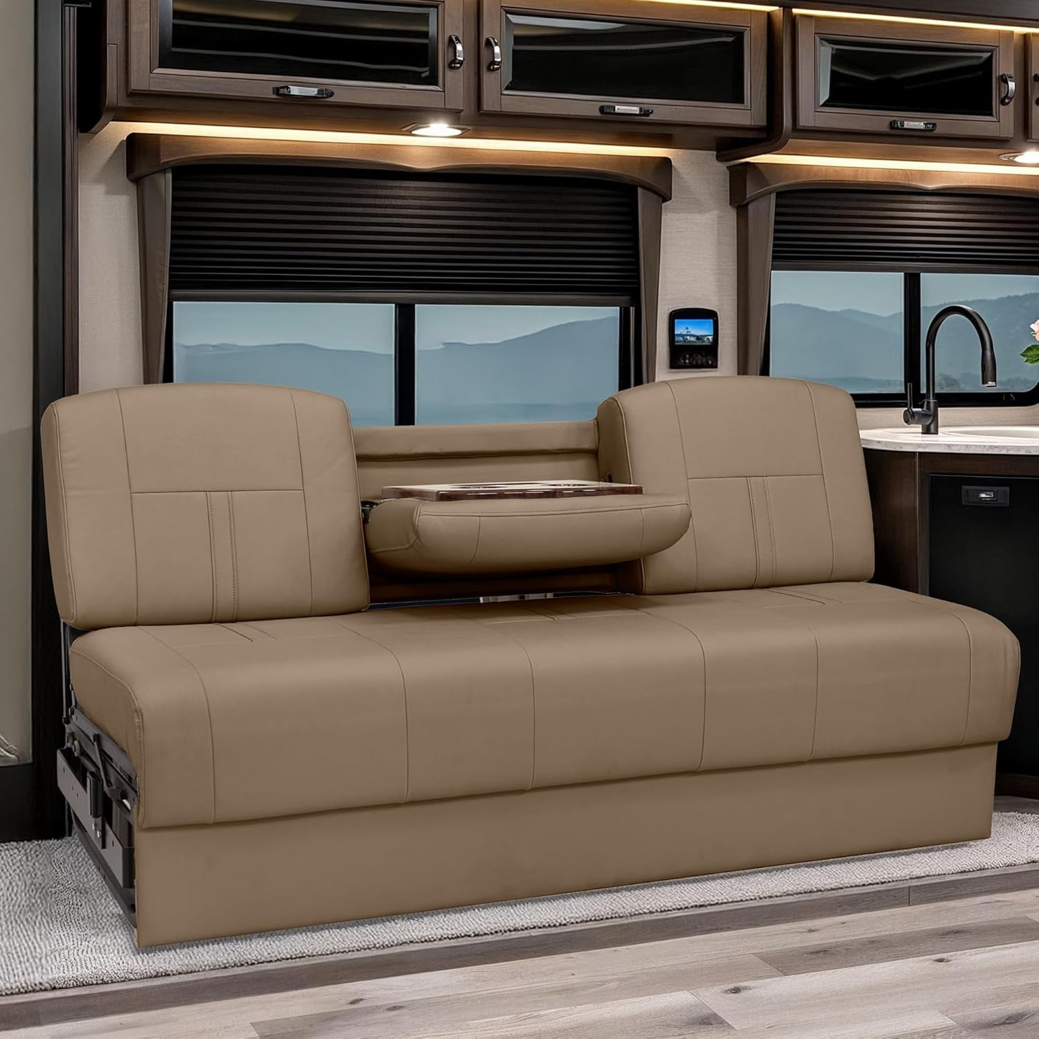 Qualitex Ethos Console RV Sofa Bed -72" Wide - Light Sand Ultimate ...