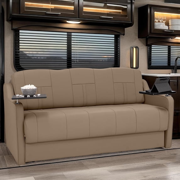 Qualitex Ethos DX RV Sofa Bed - 72" Wide - Light Sand Ultimate Leather ...