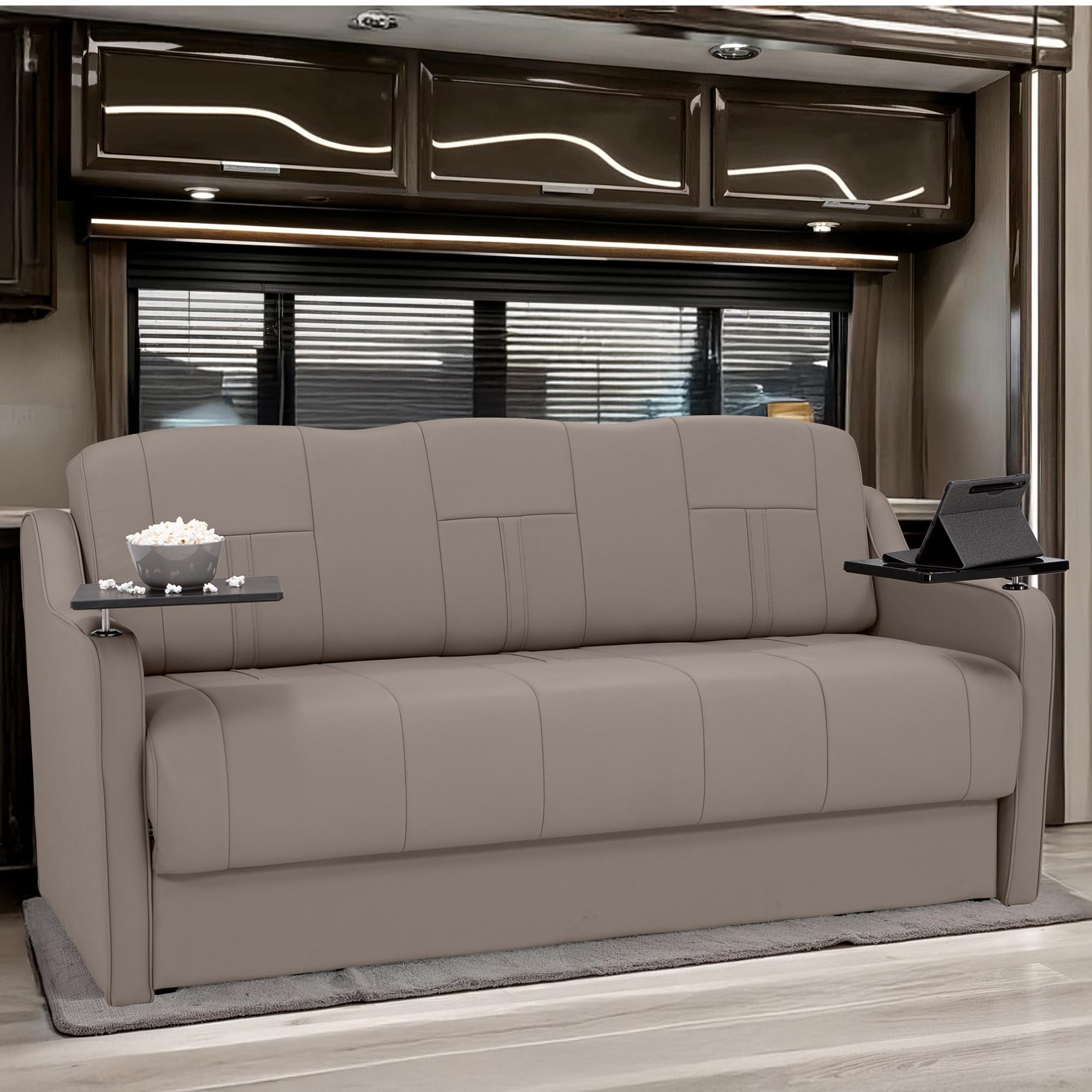 Qualitex Ethos DX RV Sofa Bed - 78" Wide - Light Antelope Ultimate Leather - Walmart.com