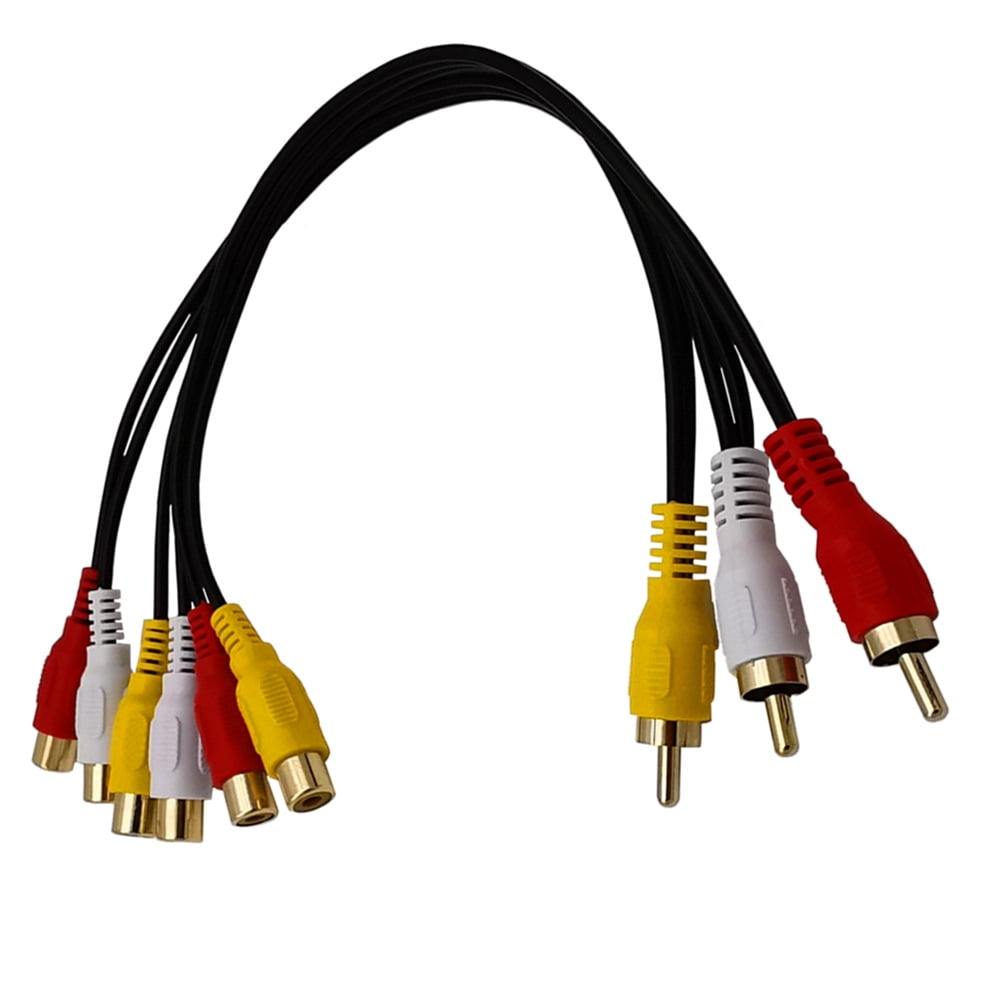 Quality 3 RCA Male to 6 RCA Female AV Cable Sharp Video and Clear Sound ...