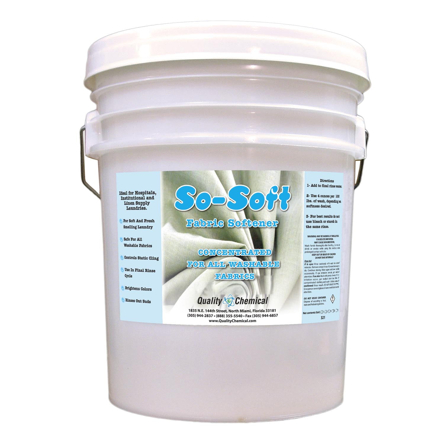 Quality Chemical / So Soft Fabric Liquid Softener / 5 Gallon Pail ...