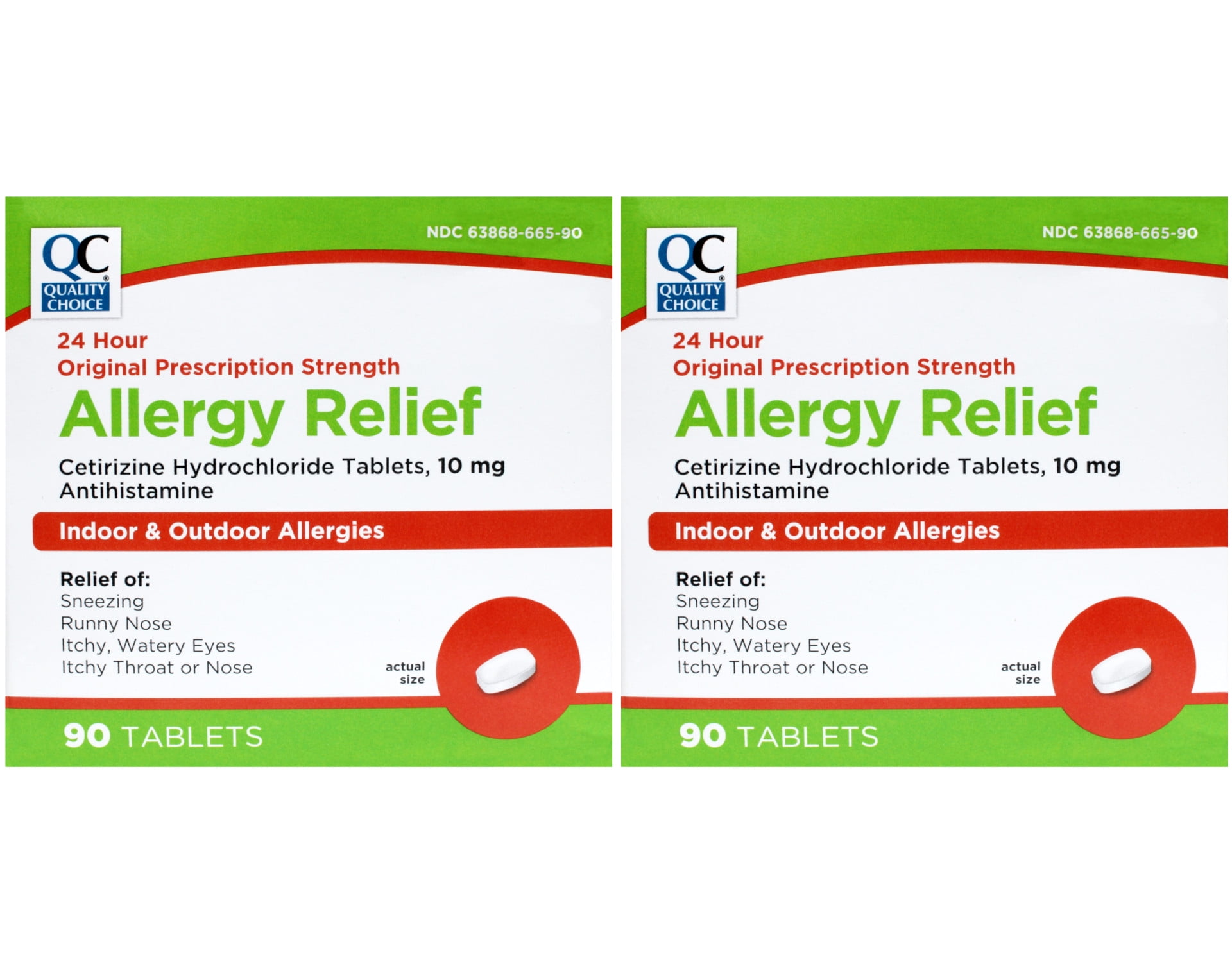 Quality Choice 24 Hour Allergy Relief Cetirizine Hydrochloride Tablets ...