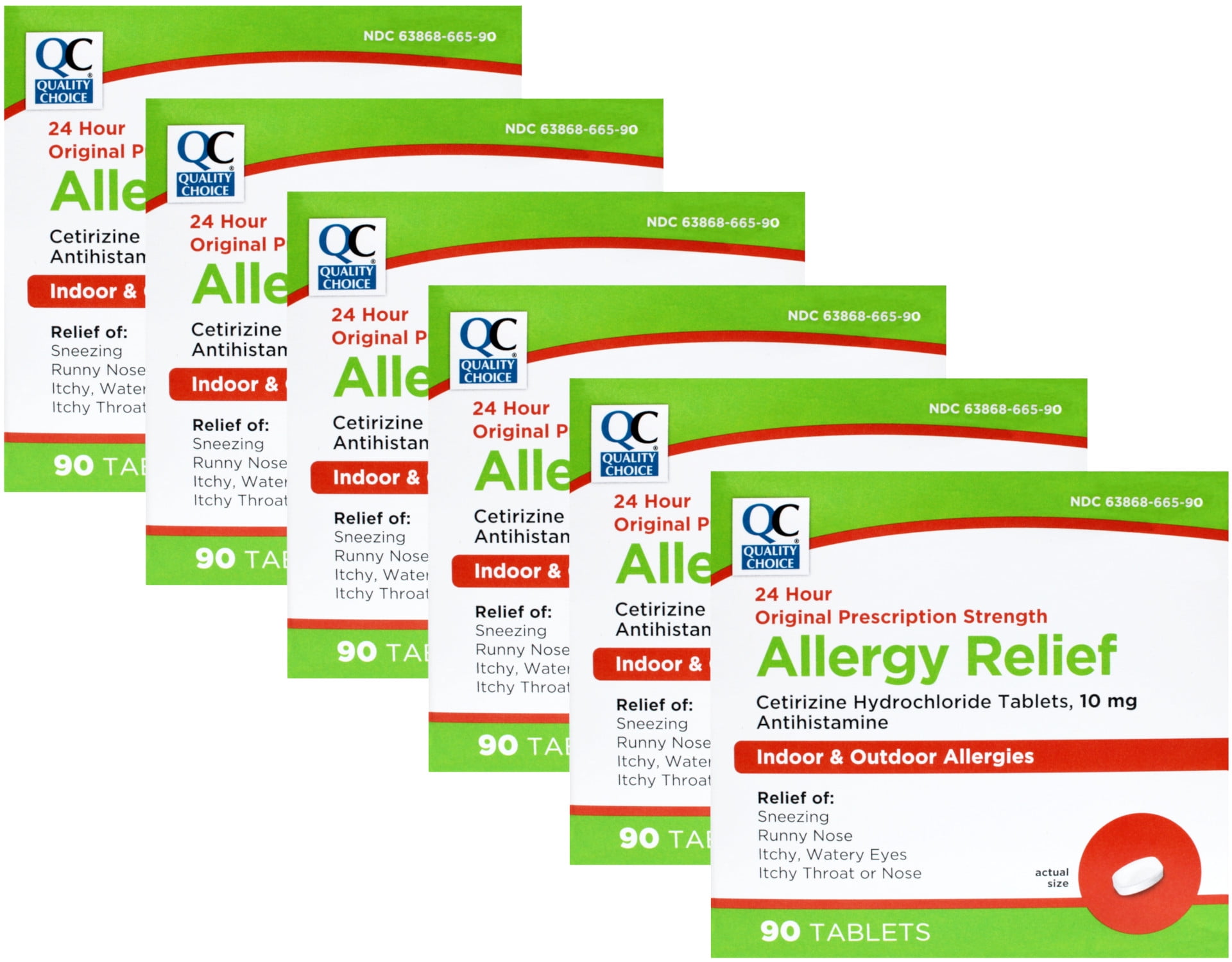 Quality Choice 24 Hour Allergy Relief Cetirizine Hydrochloride Tablets ...