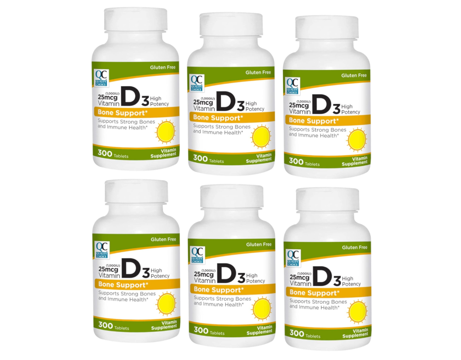 Quality Choice 25mcg Vitamin D3 High Potency Bone Support Tablets, 300 ...