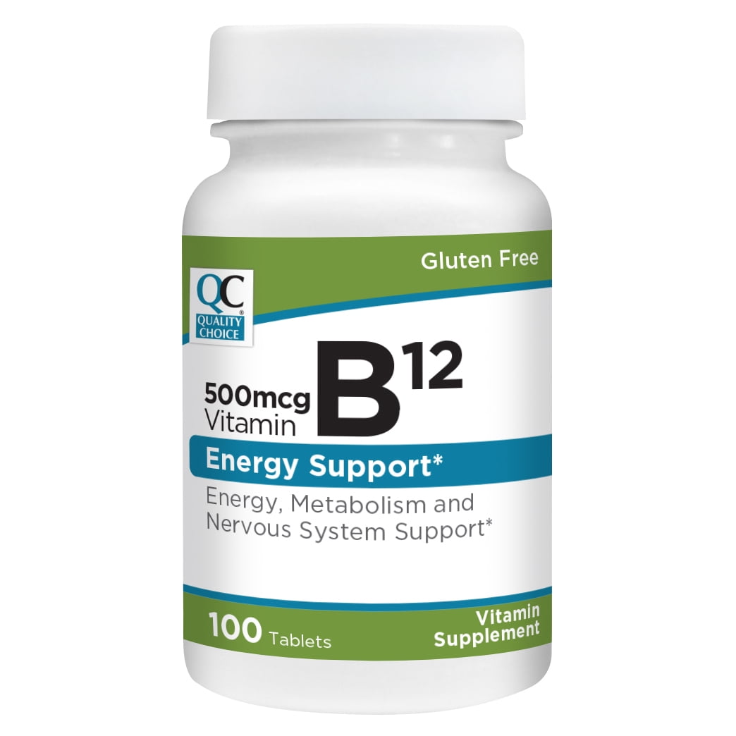 Quality Choice 500mcg Vitamin B12 Energy Support Tablets, 100 Count ...