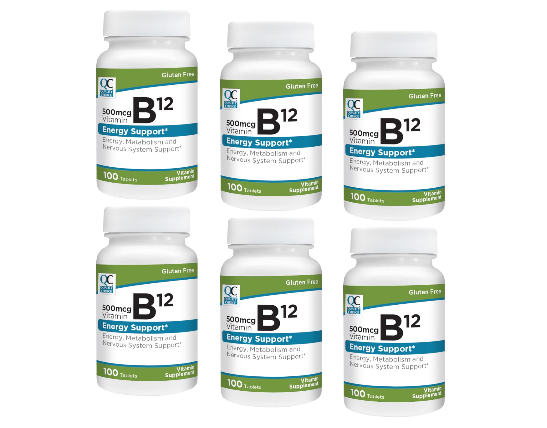 Quality Choice 500mcg Vitamin B12 Energy Support Tablets, 100 Count ...
