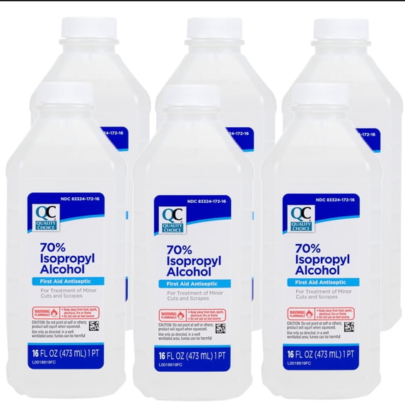 Quality Choice 70% Isopropyl Alcohol First Aid Antiseptic, 16 FL OZ - 6 ...