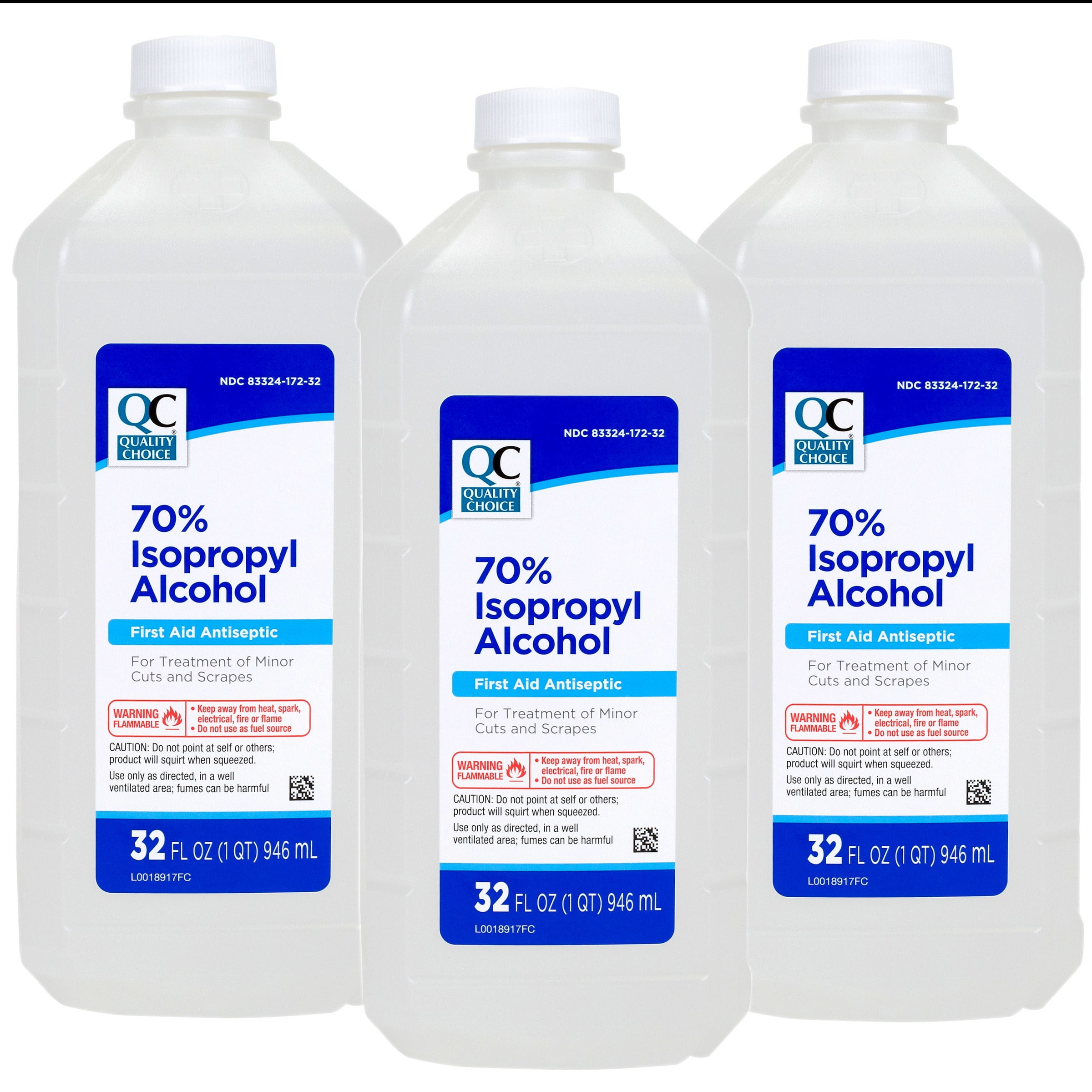 Quality Choice 70% Isopropyl Alcohol First Aid Antiseptic, 32 FL OZ - 3 ...