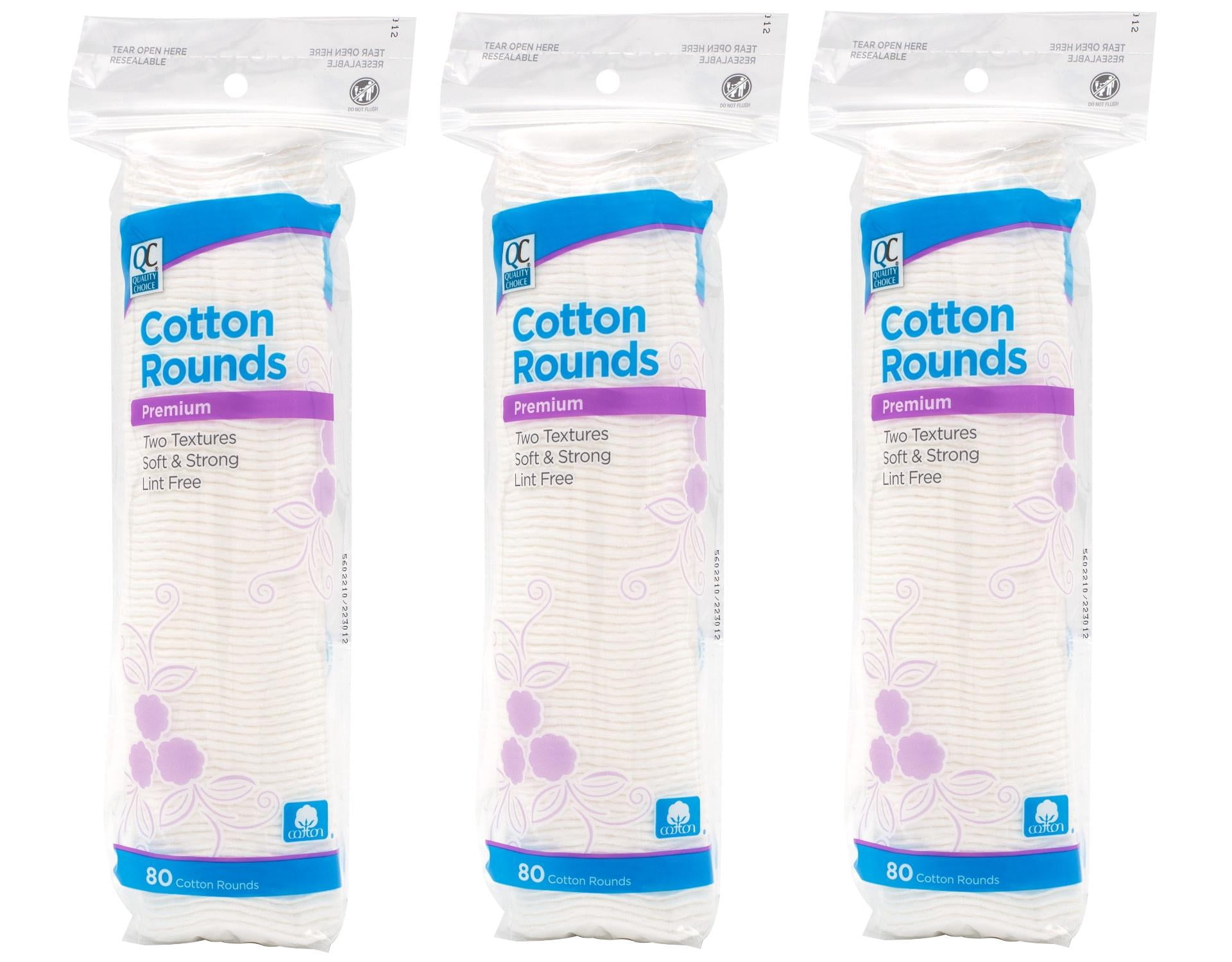 Quality Choice COTTON ROUNDS Premium Two Textures Soft & Strong Lint ...