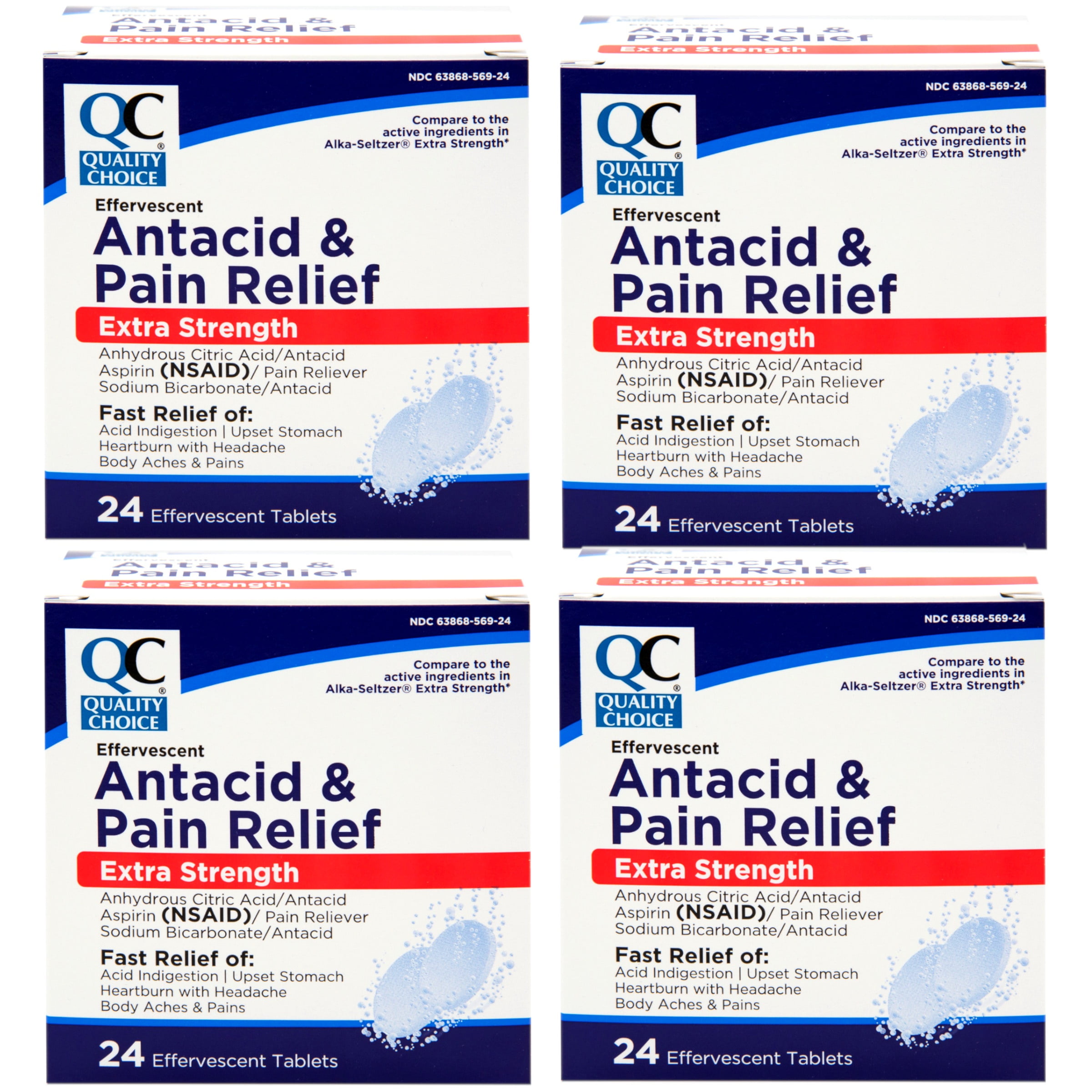 Quality Choice, Extra Strength Effervescent Antacid & Pain Relief ...