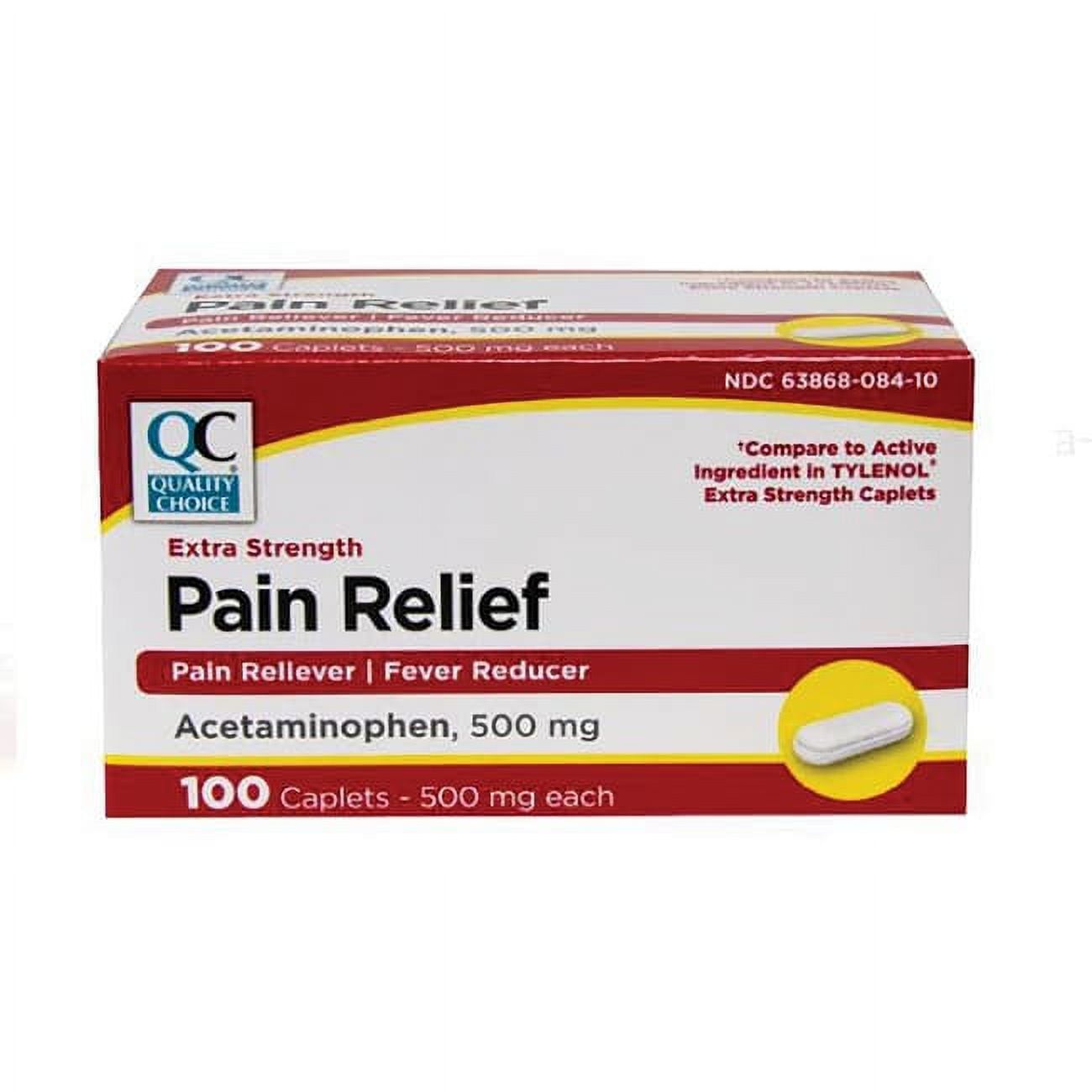 Quality Choice Extra Strength Pain Relief Acetaminophen 500 mg 100 ...