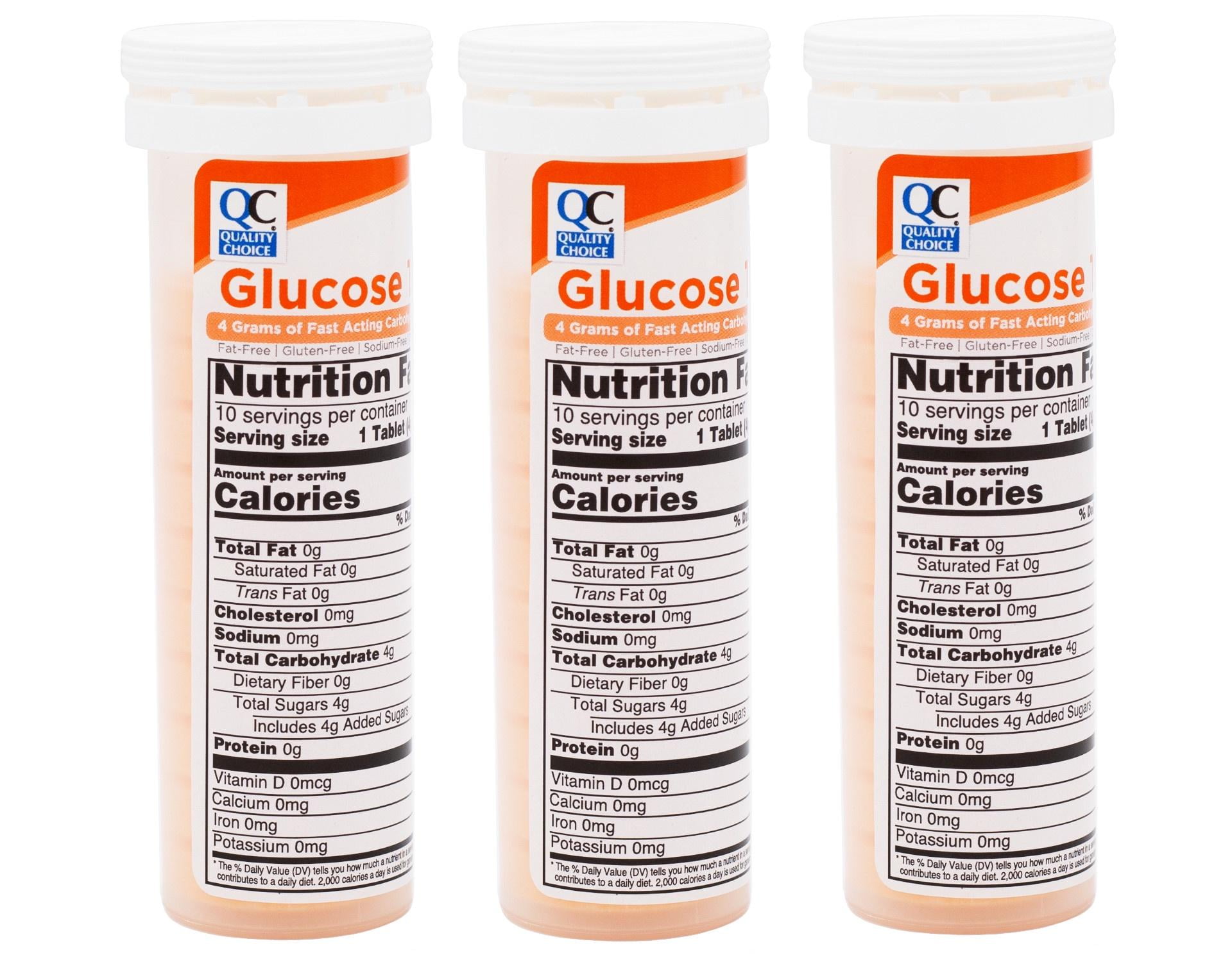 Quality Choice Fast Acting Glucose Tablets Orange Flavor Blood Sugar ...