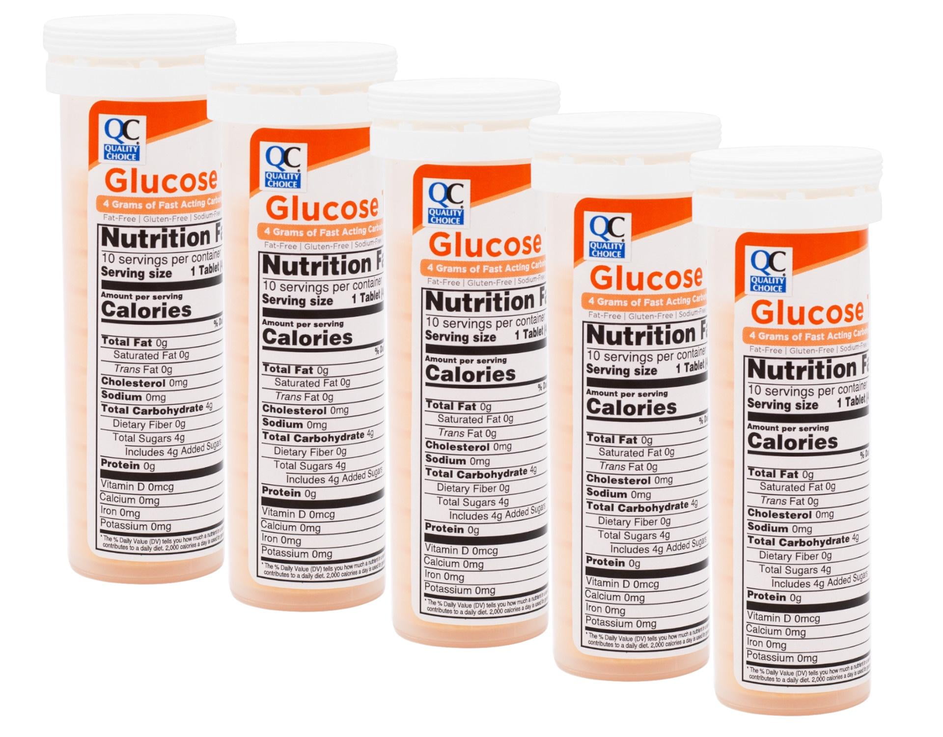 Quality Choice Fast Acting Glucose Tablets Orange Flavor Blood Sugar ...