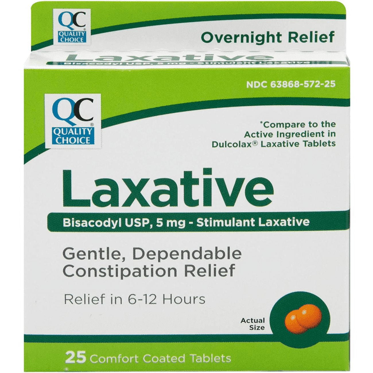 Quality Choice Laxative 5 mg 25 Tabs - Walmart.com