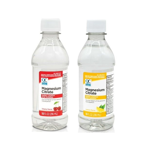 Quality Choice Magnesium Citrate, Saline Laxative Oral Solution, Cherry Flavor 10 Fl Oz & Lemon ...