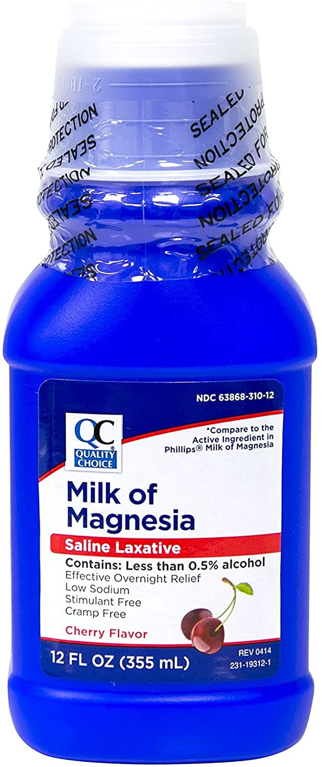 Quality Choice Liquid Milk of Magnesia, Cherry Flavor, 12 FL, Pack of 2 ...