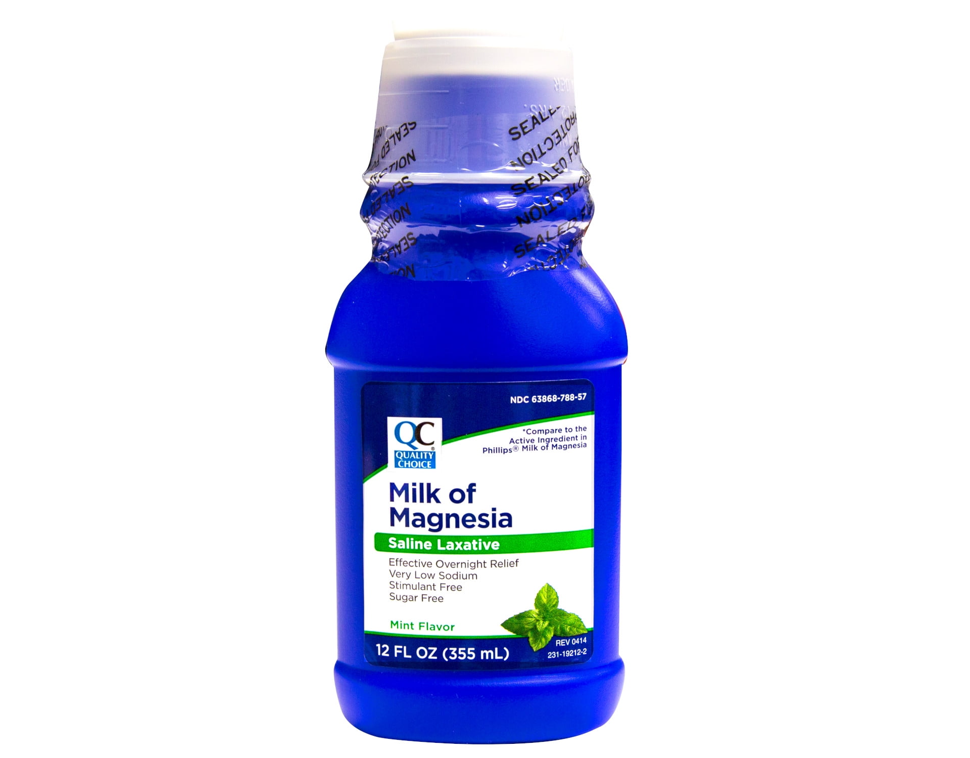 Quality Choice Mint Flavor Milk of Magnesia Liquid Laxative 12oz Each ...