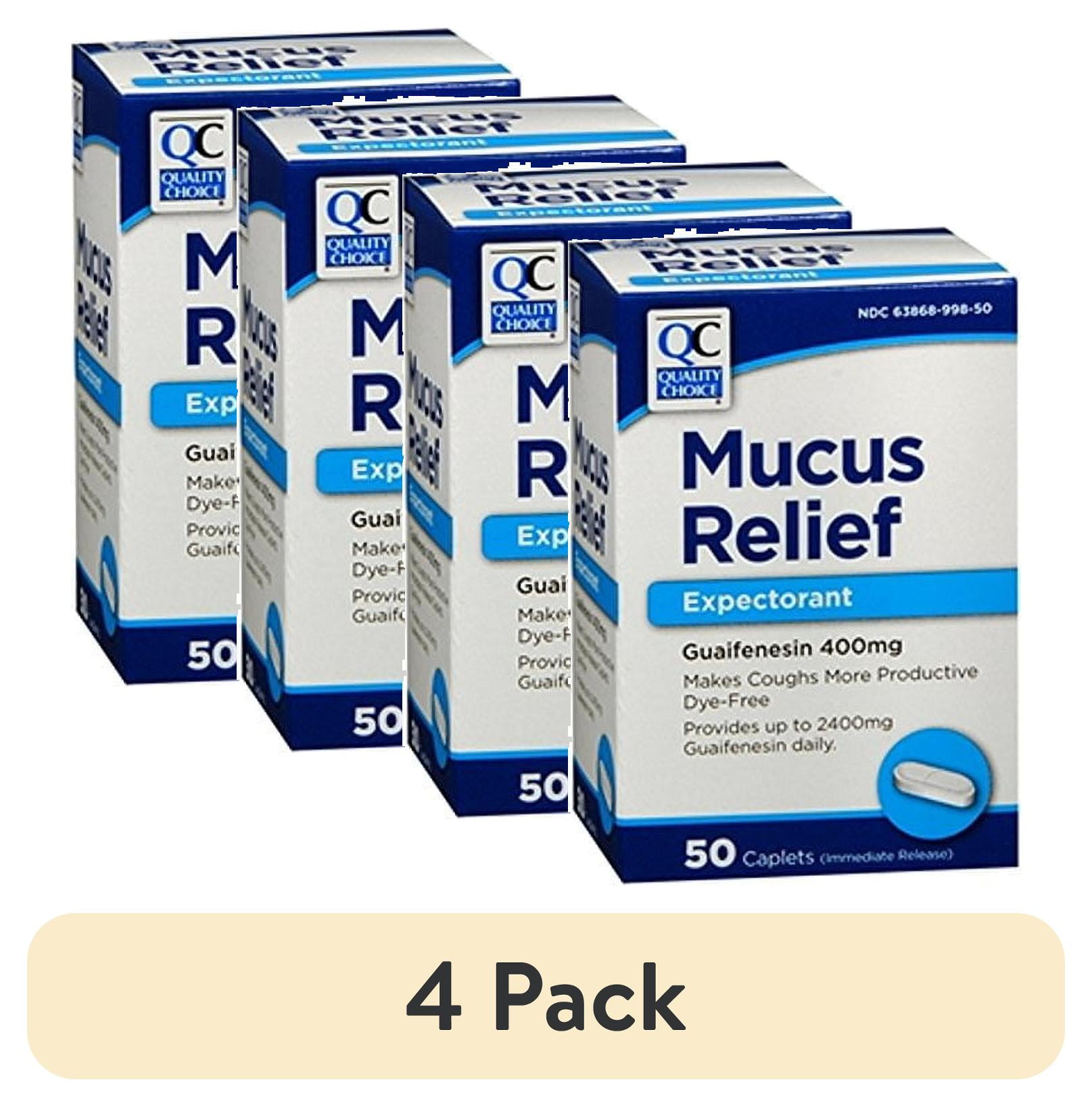 (4 pack) Quality Choice Mucus Relief Expectorant Guaifenesin 400mg 50 ...