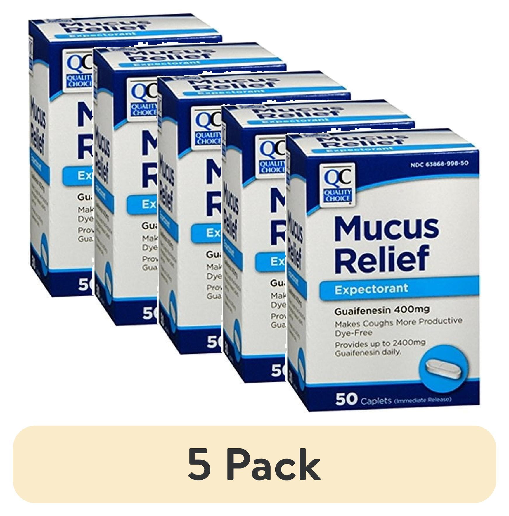 (5 pack) Quality Choice Mucus Relief Expectorant Guaifenesin 400mg 50 ...
