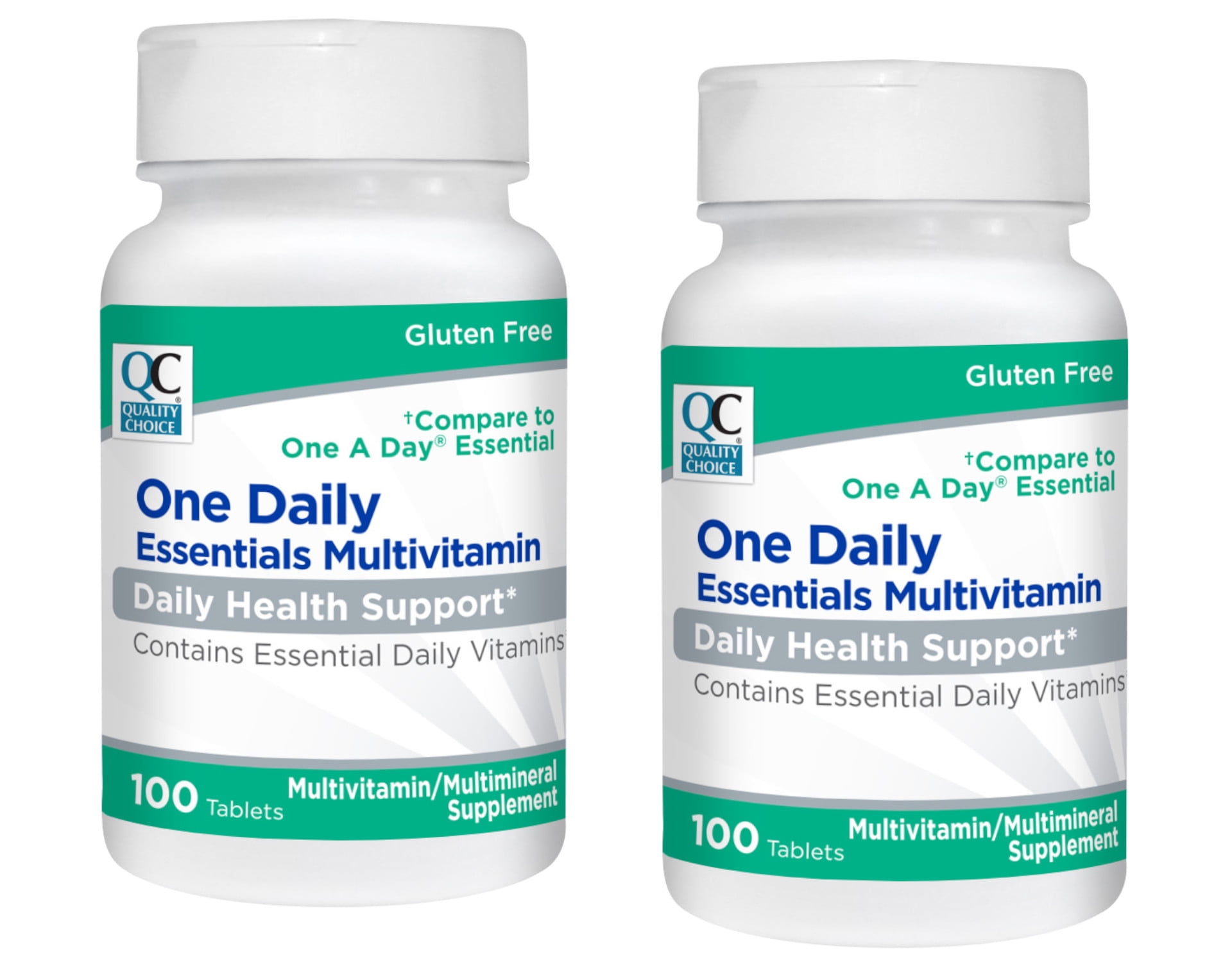 Quality Choice Daily Essentials Multivitamins, 100 Count - Pack of 2 ...