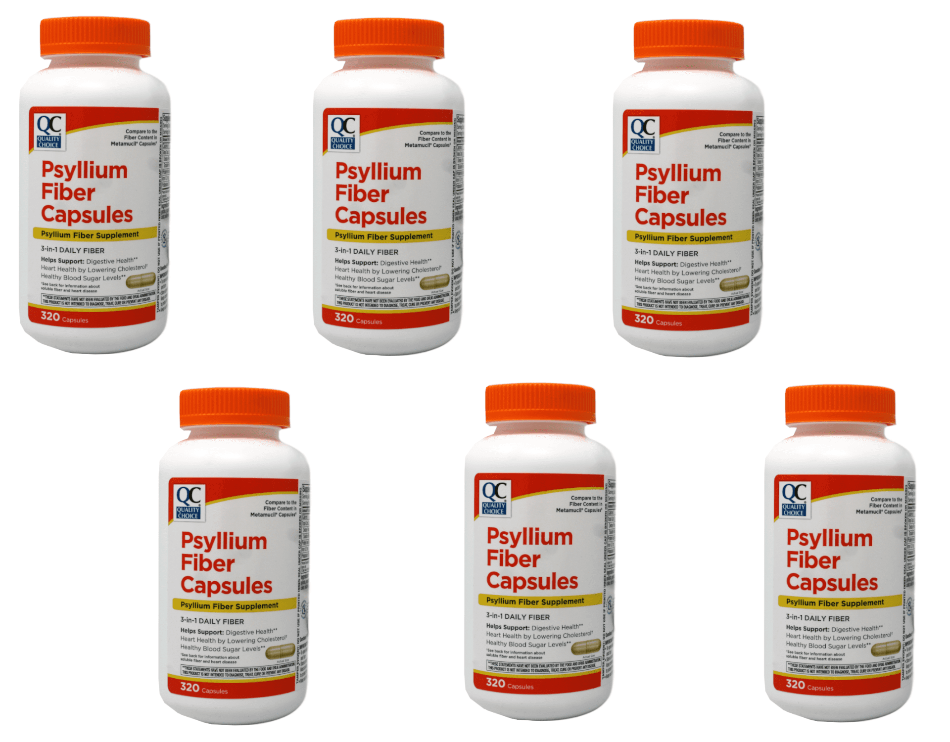Quality Choice Psyllium Fiber Capsules, Plant-Based Soluble Fiber for ...