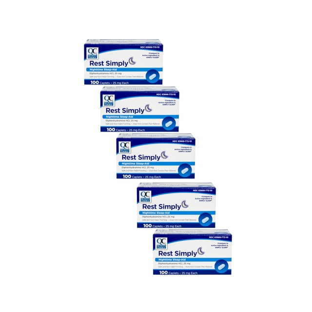 Quality Choice Rest Simply Nighttime Sleep Aid Caplets 100 ct - Pack of ...