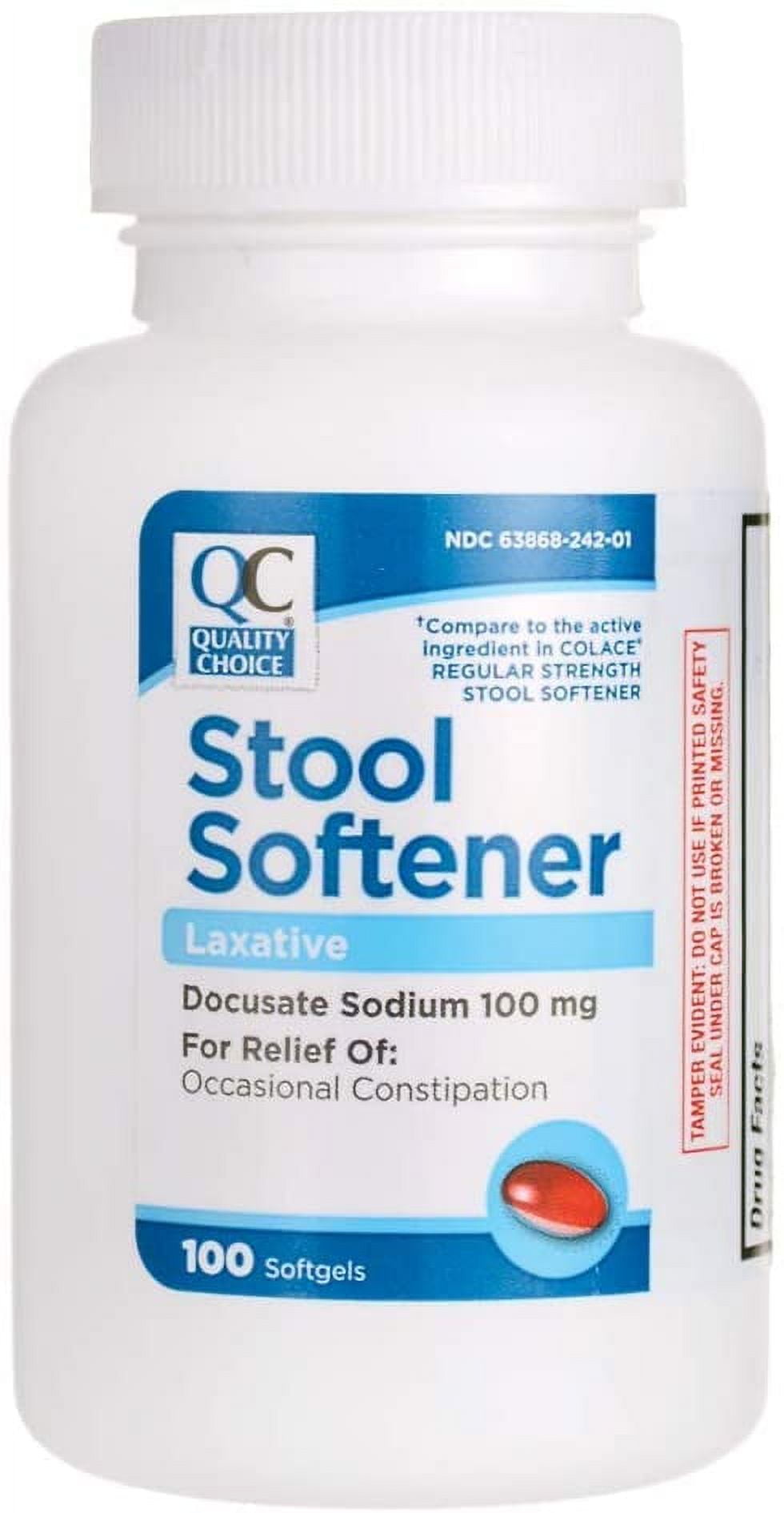 Quality Choice Stool Softener Laxative 100 Softgels for Gentle Bowel ...