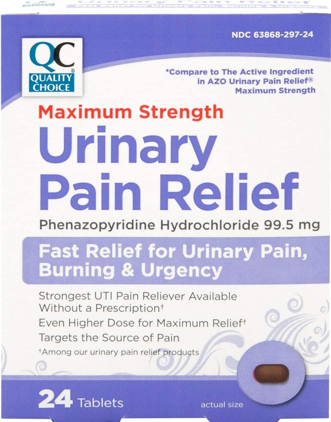 Quality Choice Max Strength Urinary Pain Reliever, UTI Medicine, 24 ...