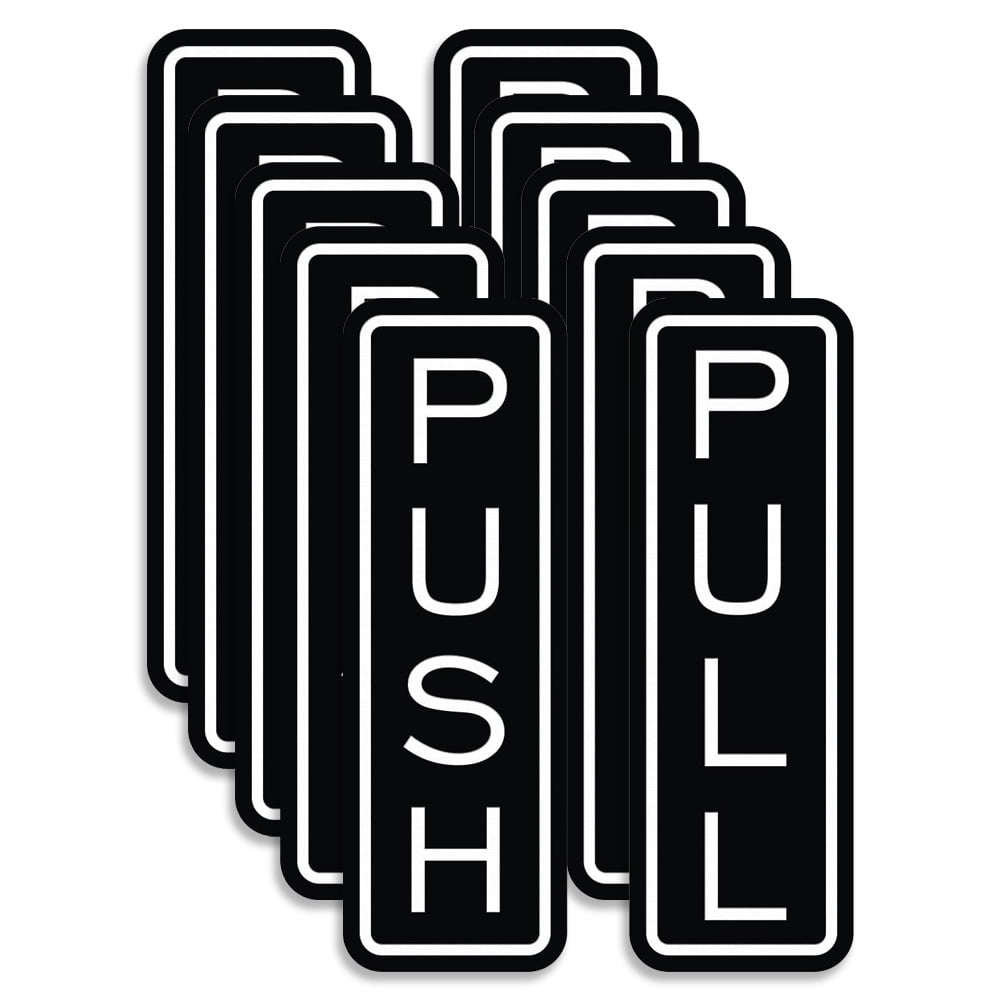 All Quality Classic Vertical Push Pull Door Signs - Great for Glass ...
