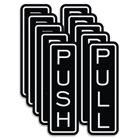 All Quality Classic Vertical Push Pull Door Signs - Great for Glass ...